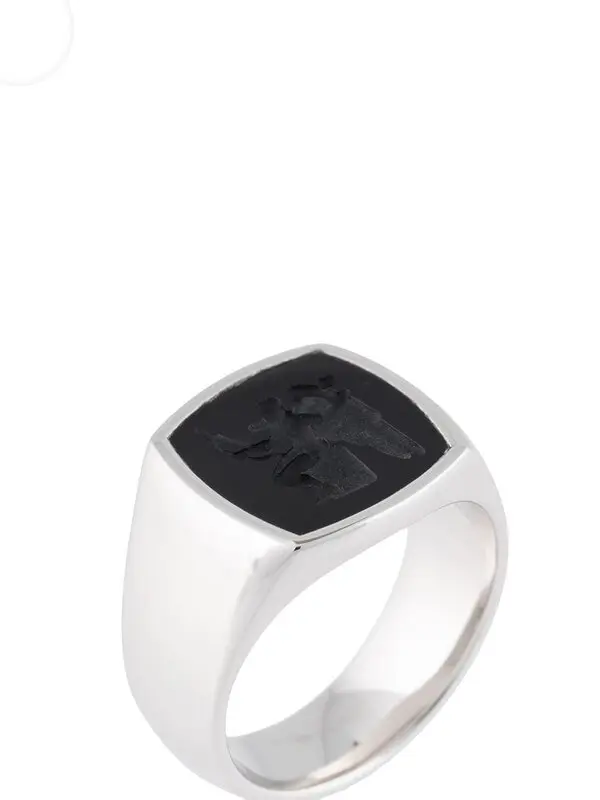 Tom Wood Cushion Eros Onyx Ring - Silver
