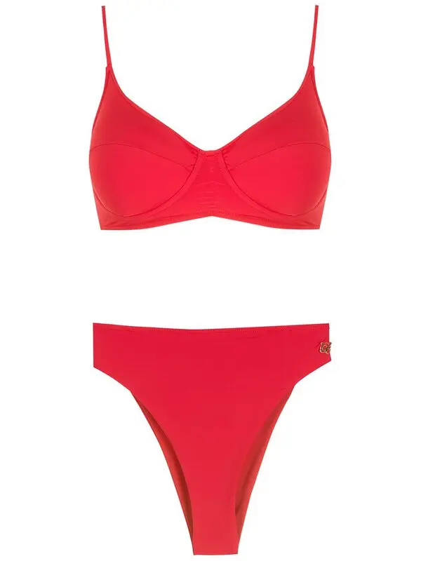BRIGITTE High-leg Bikini Set - Red