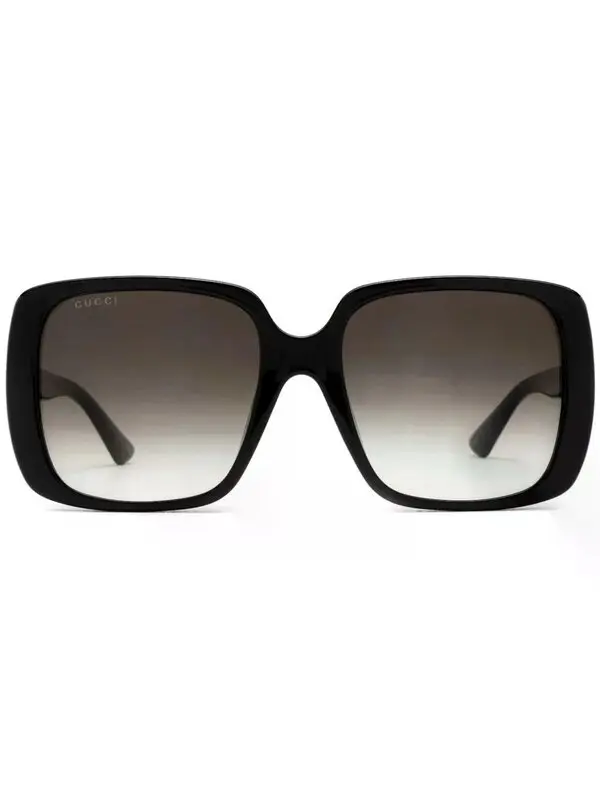 Gucci Double G Square-frame Sunglasses - Black