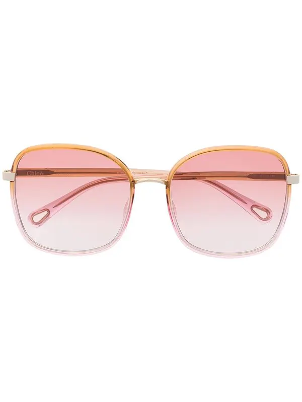 Chloé Franky Oversized Square Sunglasses - Yellow