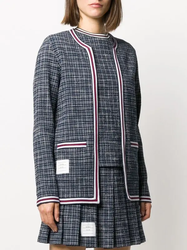 Thom Browne Hairline-check Tweed Jacket