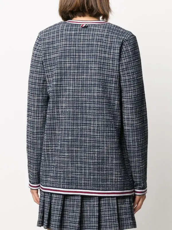 Thom Browne Hairline-check Tweed Jacket