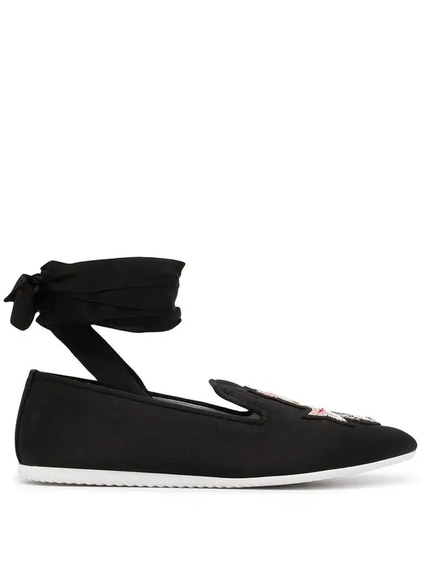 Joshua Sanders Crest Ankle-tie Loafers