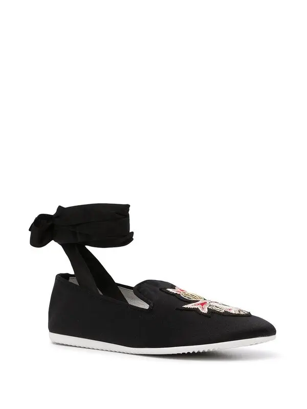 Joshua Sanders Crest Ankle-tie Loafers