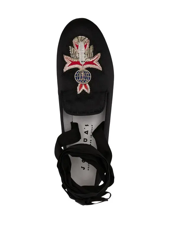 Joshua Sanders Crest Ankle-tie Loafers