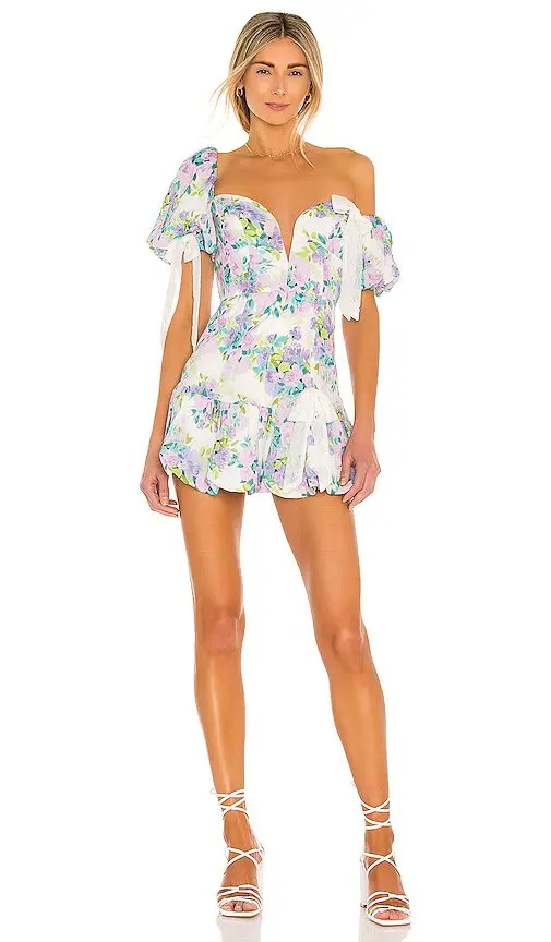 for love and lemons aster floral mini dress For Love & Lemons Aster Mini Dress by For Love & Lemons at Free People in Green, Size: M