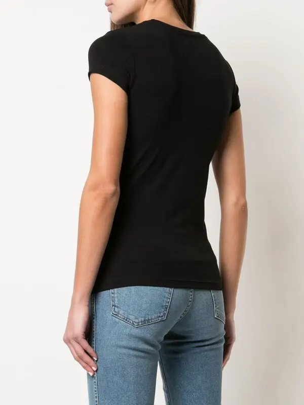 L'Agence Ressi Crew Neck T-shirt - Black