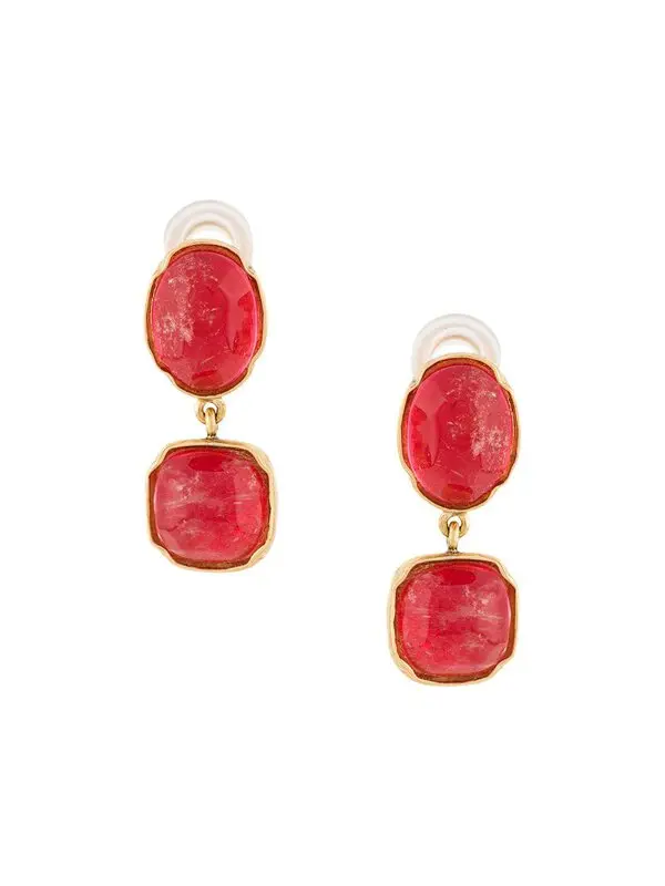GOOSSENS Two Cabochon Earrings