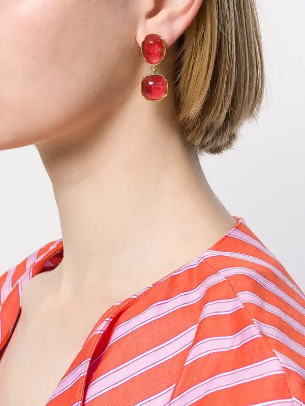 GOOSSENS Two Cabochon Earrings