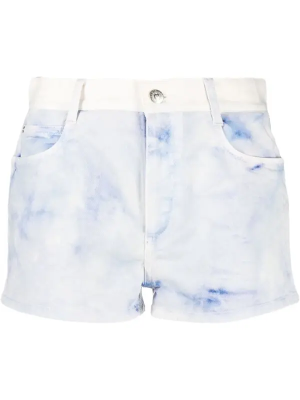 Stella McCartney Marble Tie-dye Denim Shorts