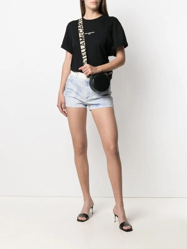 Stella McCartney Marble Tie-dye Denim Shorts