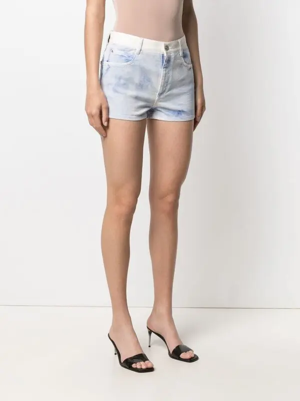 Stella McCartney Marble Tie-dye Denim Shorts