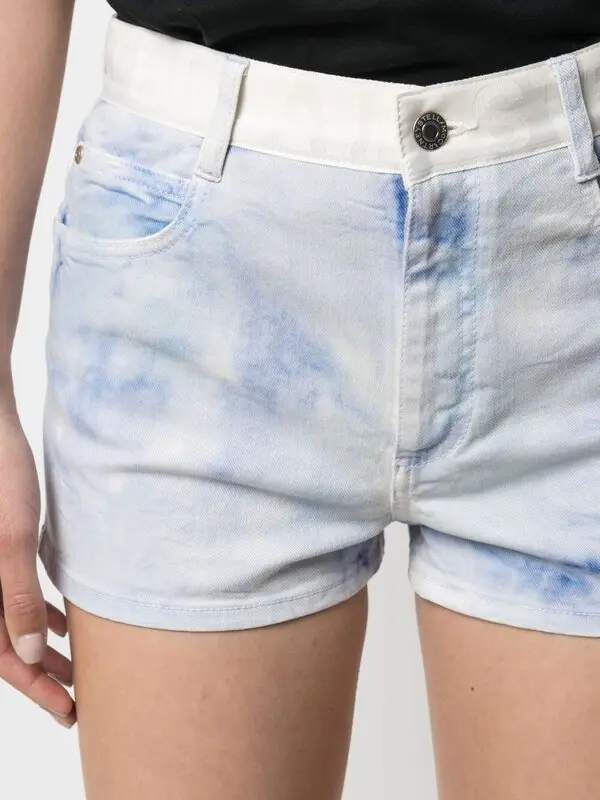 Stella McCartney Marble Tie-dye Denim Shorts