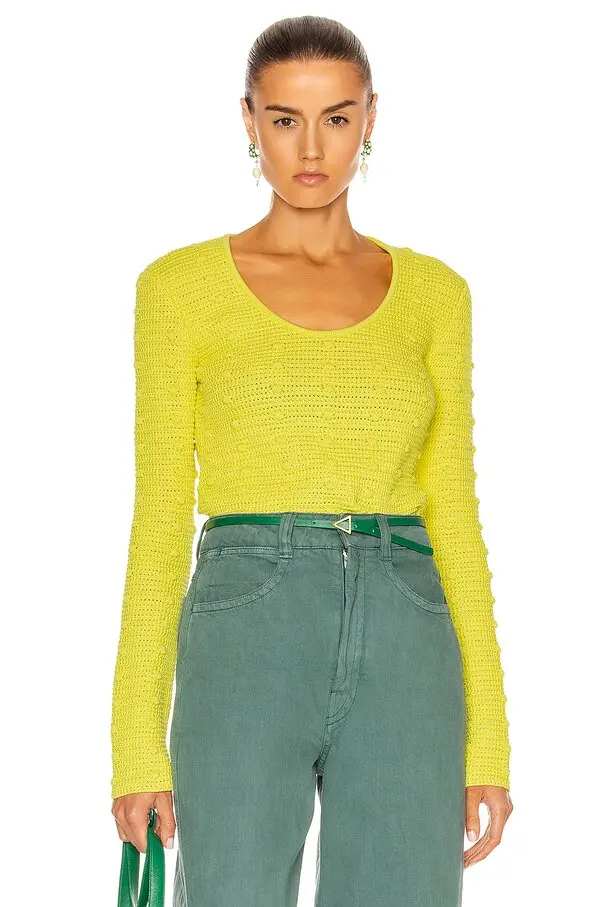 Bottega Veneta Pom Pom Sweater - Limoncello