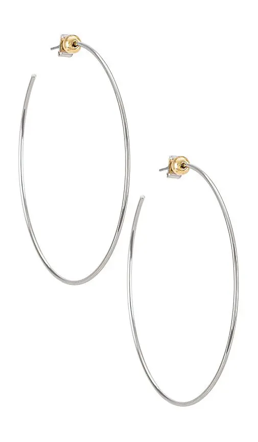 Jenny Bird Icon Hoop Earrings - Rhodium
