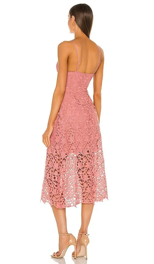 Astr The Label Lace A-line Midi Dress In Mauve