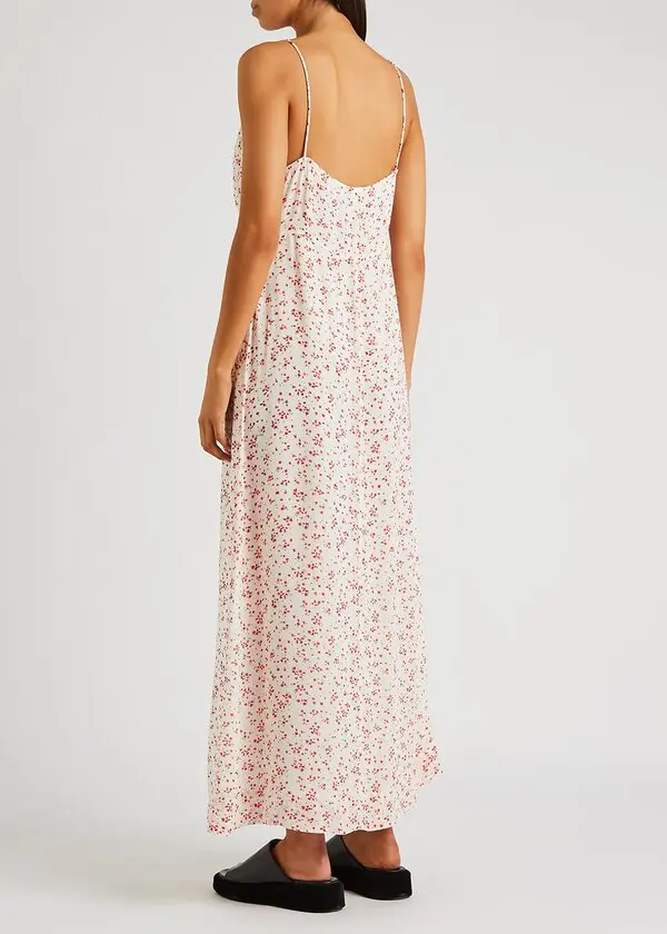ganni georgette maxi dress Ganni Black Printed Georgette Maxi Dress