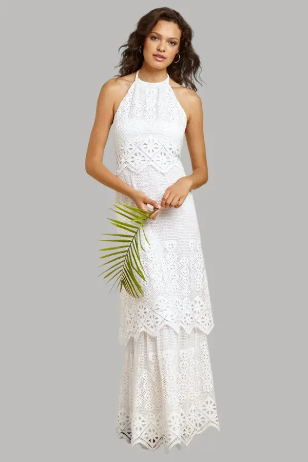 Miguelina Edna Tie Halter Dress