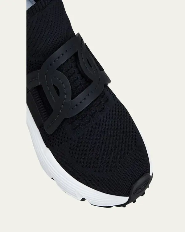 TOD'S Kate Knit Trainer Sneakers - Black