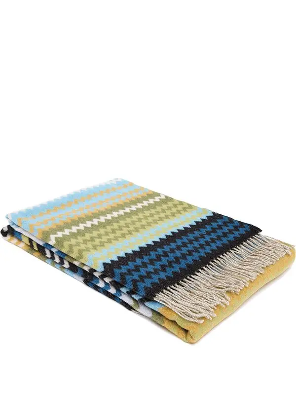 Missoni Humbert Chevron Pattern Throw - Blue