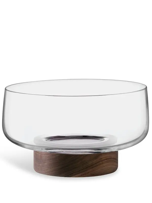 LSA INTERNATIONAL City Glass Bowl And Walnut Base - Neutrals