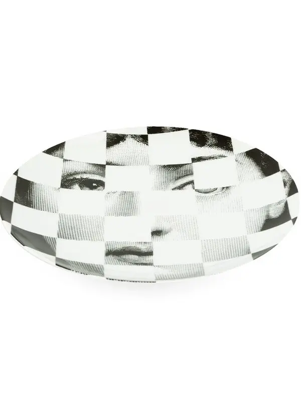 FORNASETTI Checkboard Face Print Plate