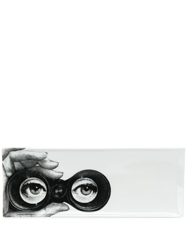 FORNASETTI Binoculars-print Serving Dish - White