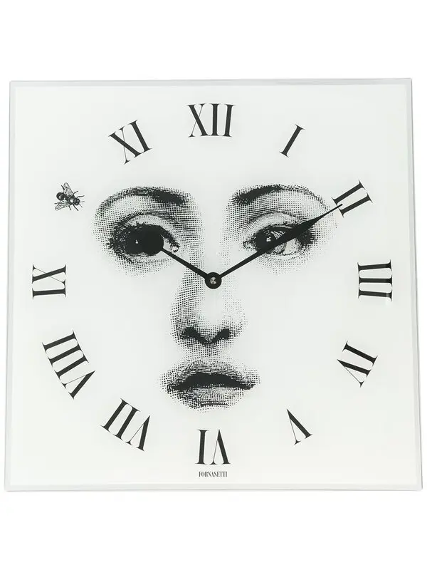 FORNASETTI Square Face Wall Clock - White