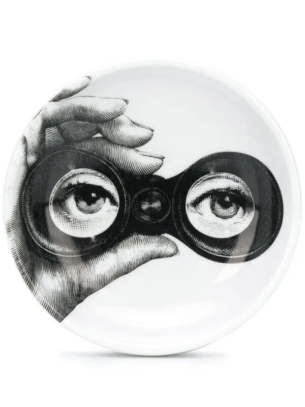 FORNASETTI Binoculars-print Ashtray - White