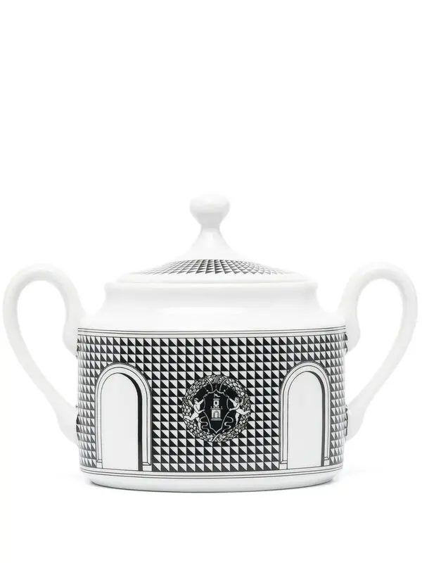 FORNASETTI Facciata Quattrocentesca Sugar Bowl - White