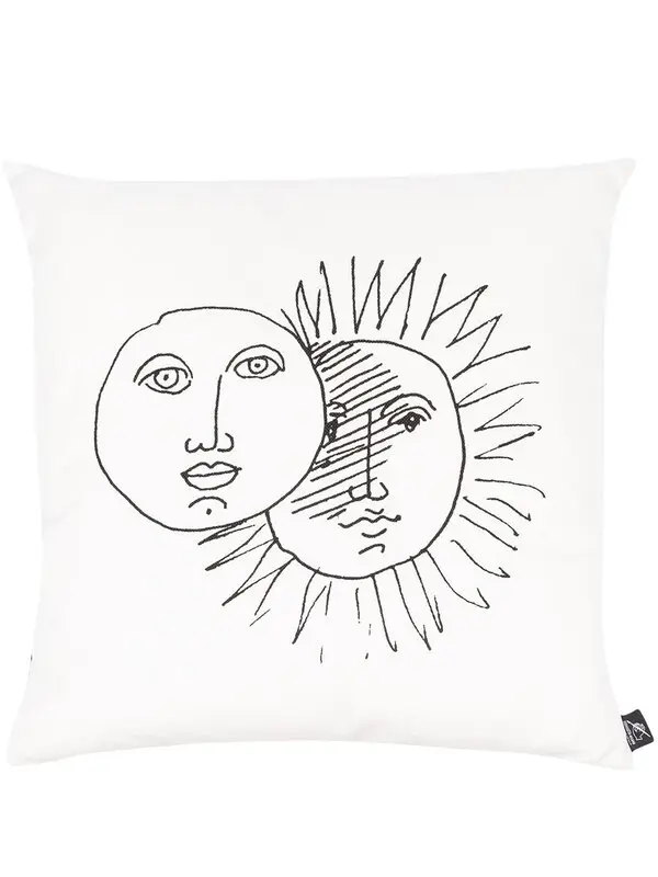 FORNASETTI Solitudo Silk Cushion - Black