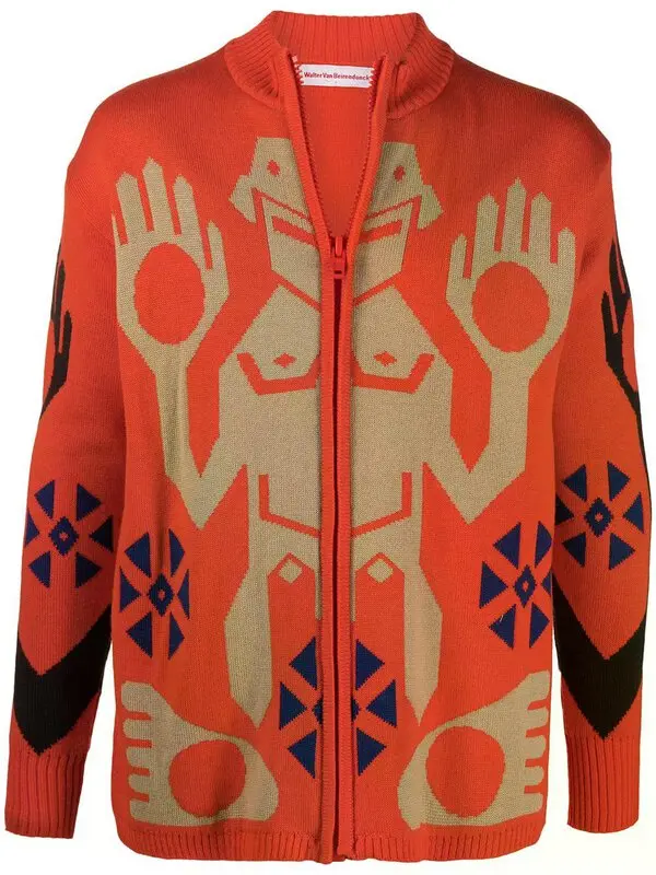 WALTER VAN BEIRENDONCK King Zip Cardigan - Orange
