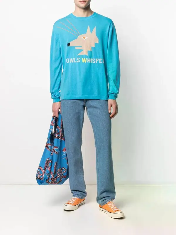 WALTER VAN BEIRENDONCK Owl Knitted Long-sleeved T-shirt