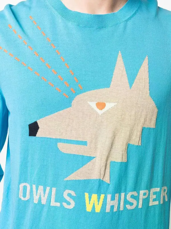 WALTER VAN BEIRENDONCK Owl Knitted Long-sleeved T-shirt