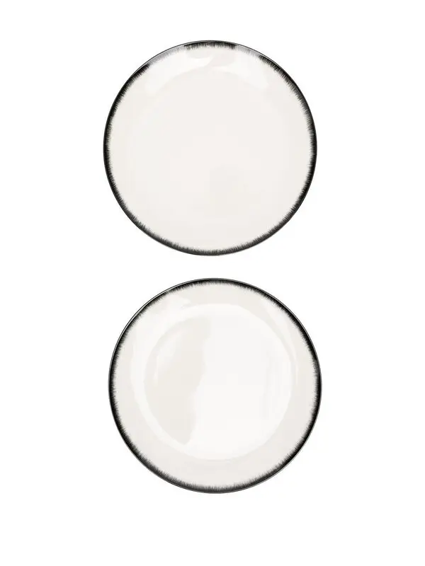 ANN DEMEULEMEESTER X SERAX Shadow-trim Porcelain Plate Set - White