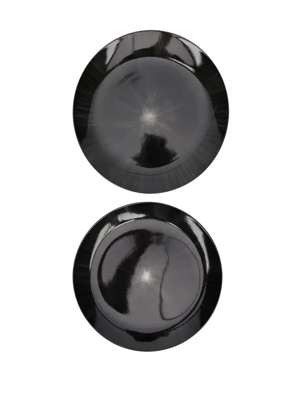 ANN DEMEULEMEESTER Pair Of Chiaroscuro Plates - Black