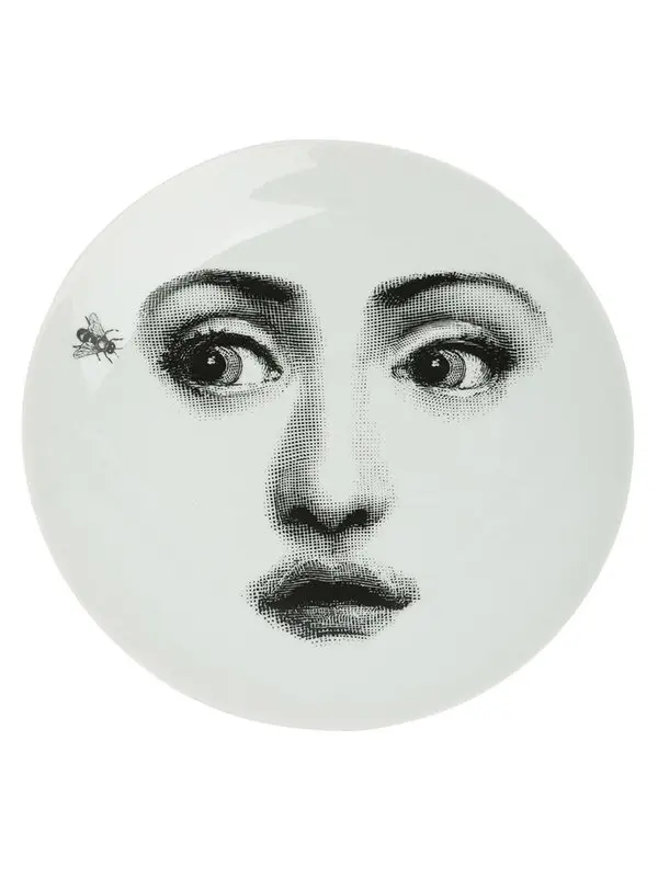 FORNASETTI Portrait And Fly Print Plate - Black
