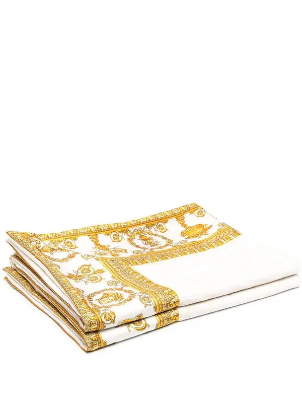 Versace Baroco-print Tablecloth - Neutrals