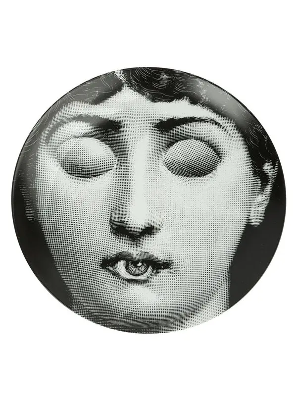 FORNASETTI Portrait Print Plate - Black
