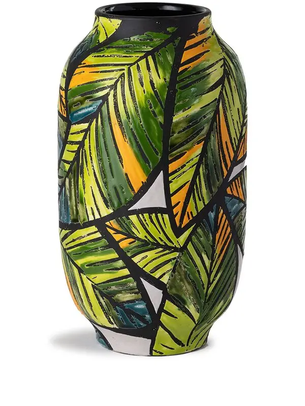 NUOVE FORME Tropical Embossed Ceramic Vase