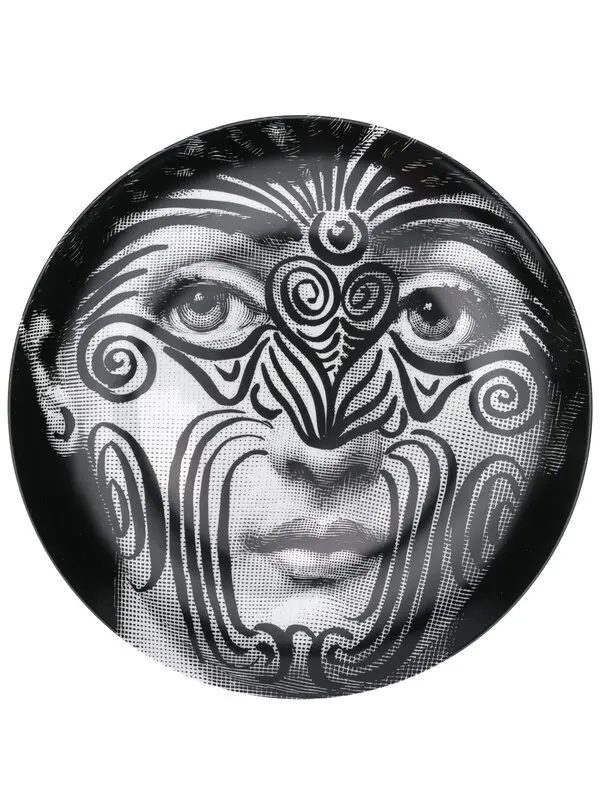FORNASETTI Lina Cavalieri-print Wall Plate - Black