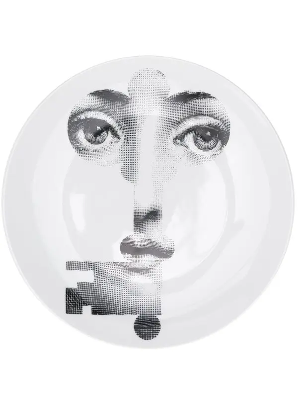 FORNASETTI Lina Cavalieri-print Wall Plate - White