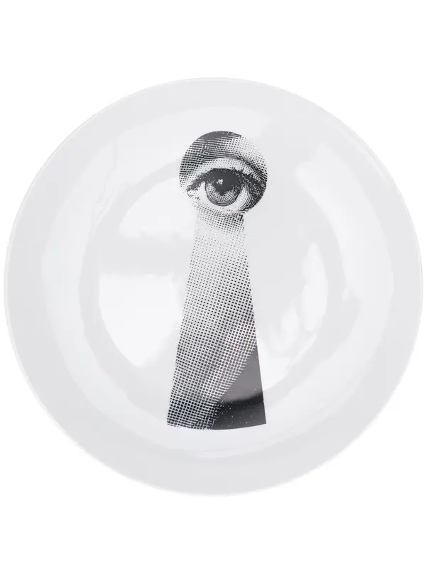 FORNASETTI Lina Cavalieri-print Wall Plate - White