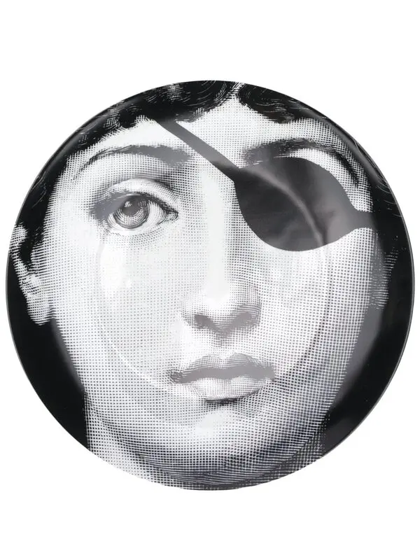 FORNASETTI Lina Cavalieri-print Wall Plate - Black
