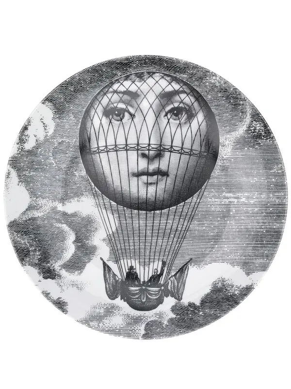 FORNASETTI Lina Cavalieri-print Wall Plate - Black