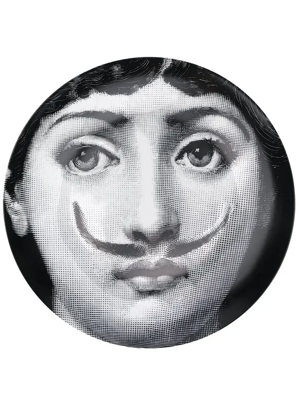 FORNASETTI Lina Cavalieri-print Wall Plate - Black