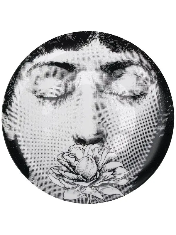 FORNASETTI Illustrated Plate - Black
