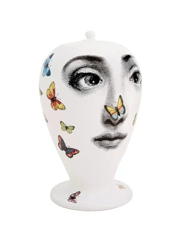 FORNASETTI Farfalle Face-print Vase - White