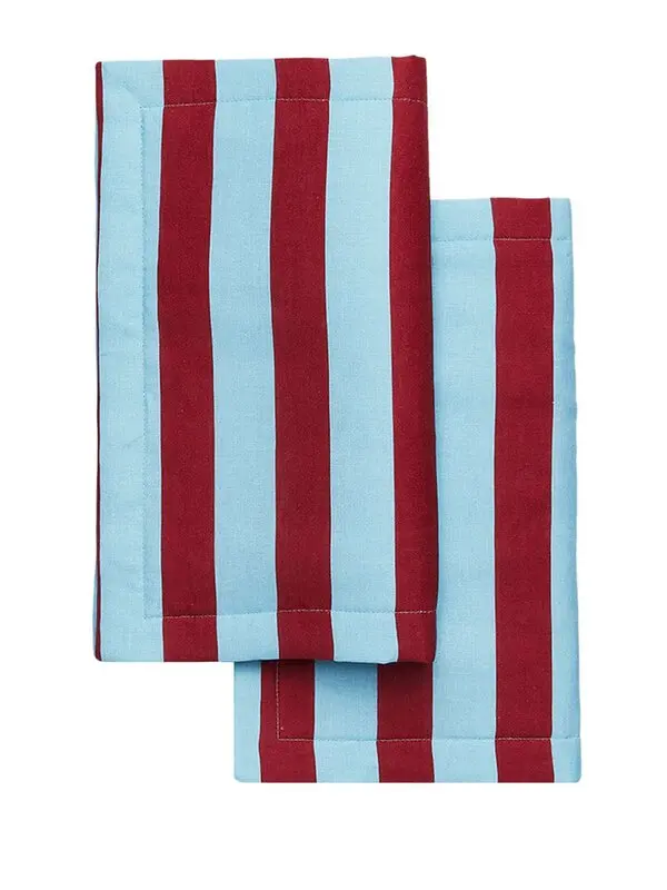 La DoubleJ Stripe-print Tablemats - Red