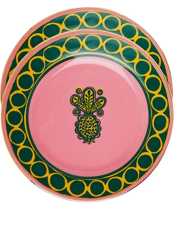 La DoubleJ Pineapple Rosa Dessert Plates
